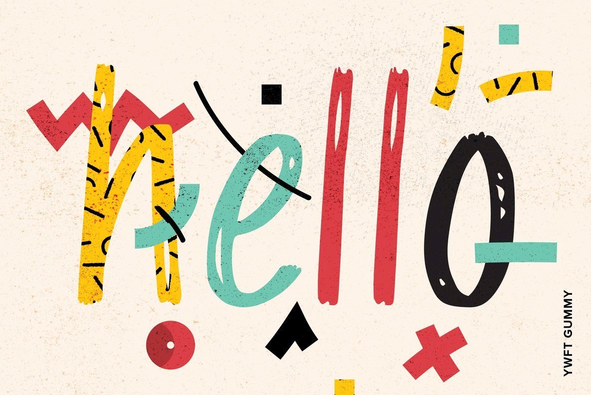 A Sweet And Casual Marker Print Type Design: YWFT Gummy